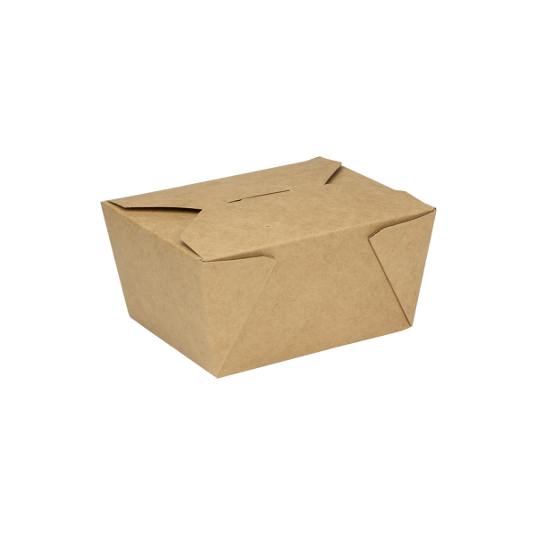 Bio Pack #1- 30 fl oz Fold-To-Go Box- Kraft - 450 Containers Per Case